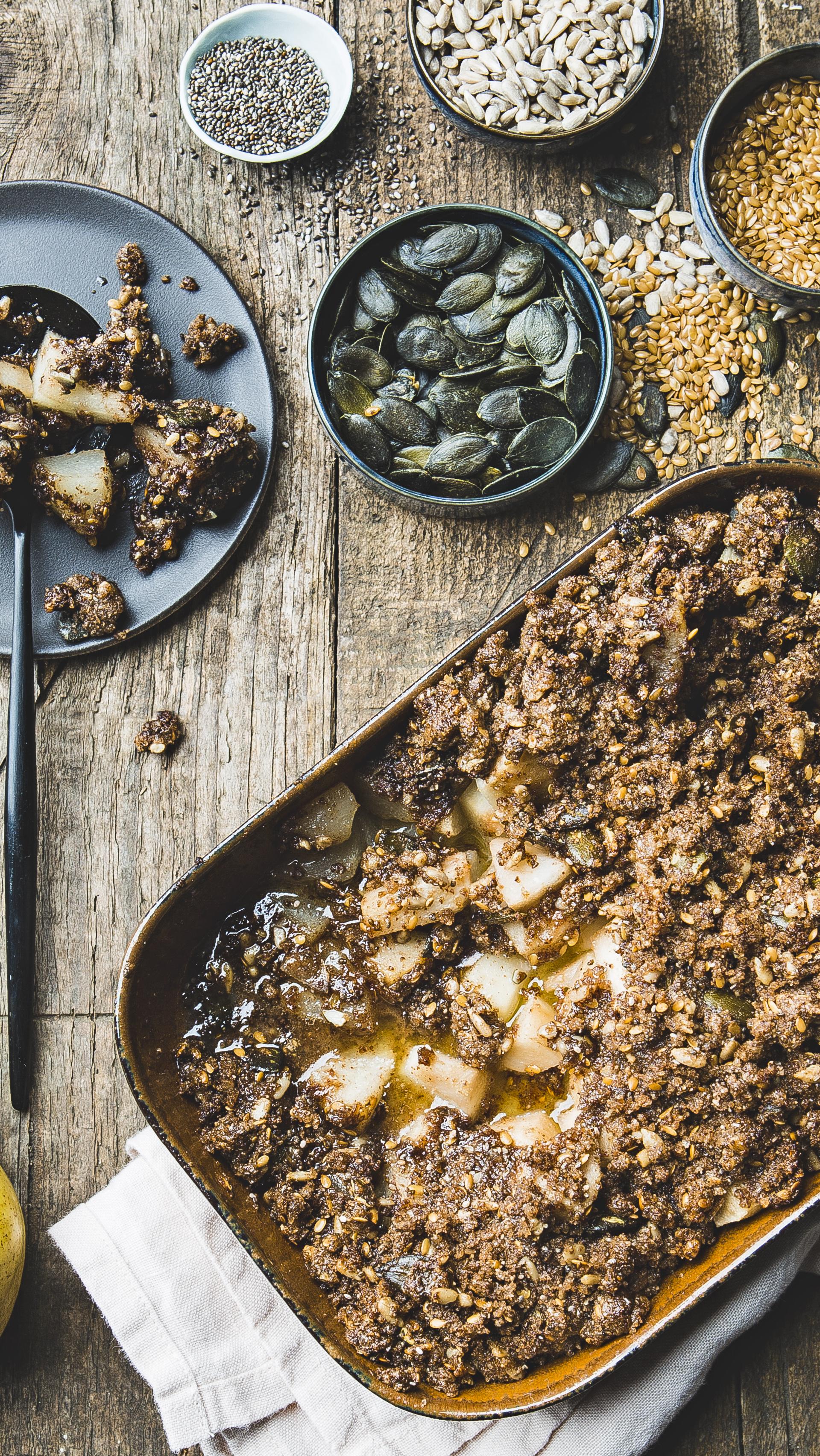 Crumble salé de rutabaga aux noisettes - Recette Companion | Moulinex