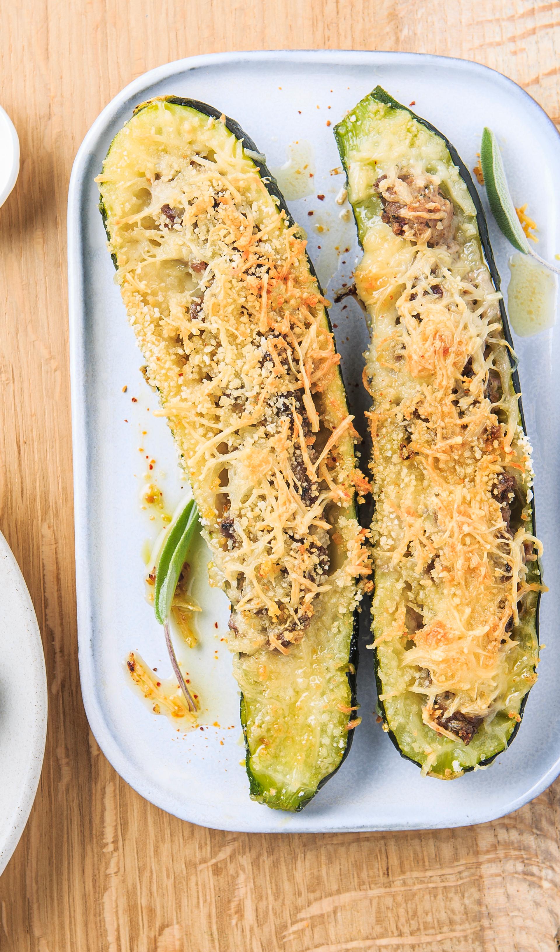 Courgettes gevuld met groenten - Recepten Dual EasyFry&Grill | Moulinex